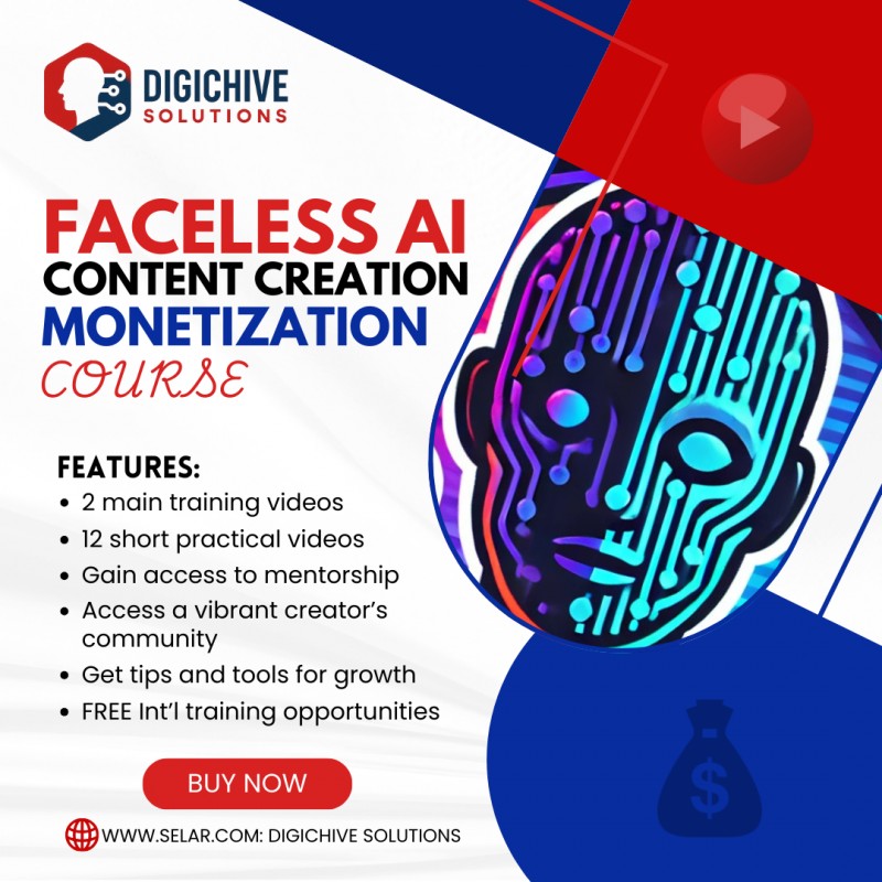 Buy FACELESS AI CONTENT CREATION MONETIZATION COURSE by Digichive Solutions on Selar