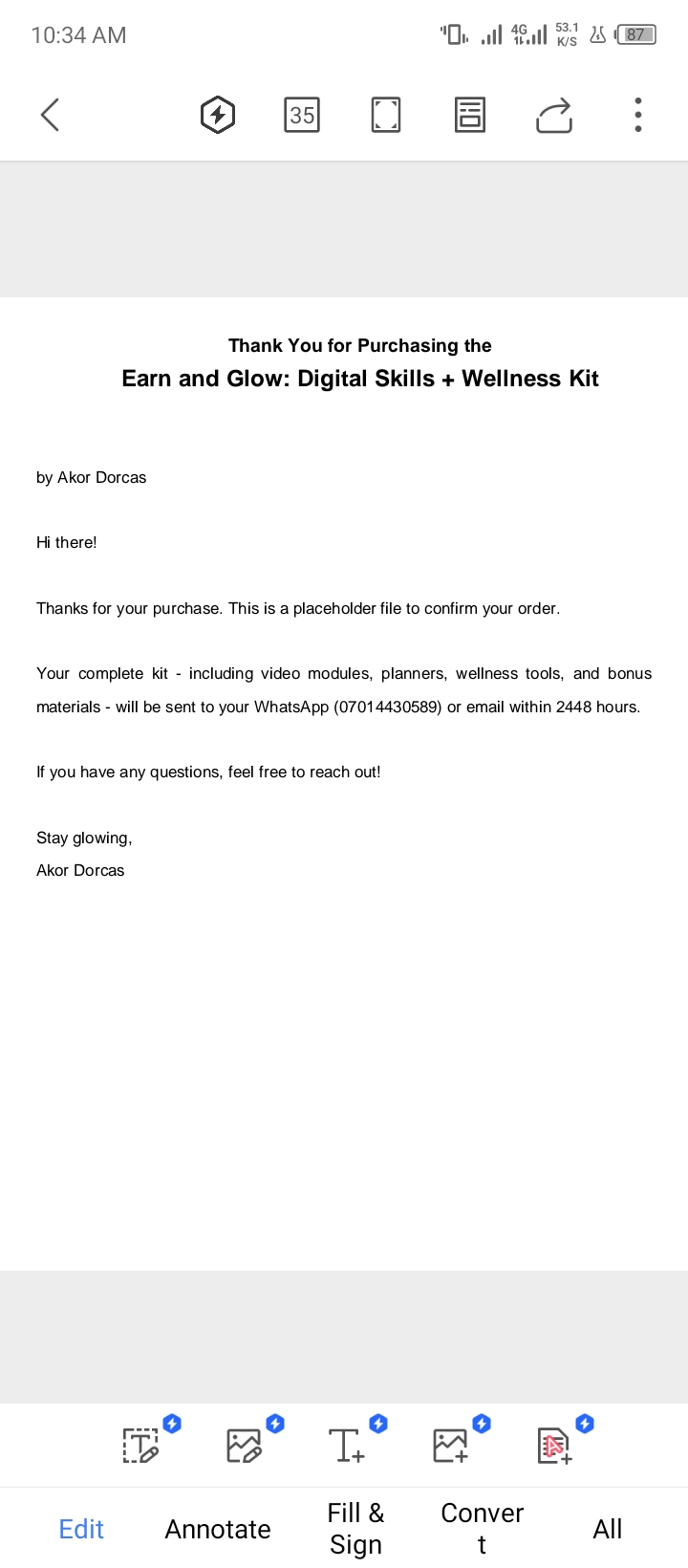 Buy Earn and Glow: digital skills+wellness kits by Dorcas Akor on Selar