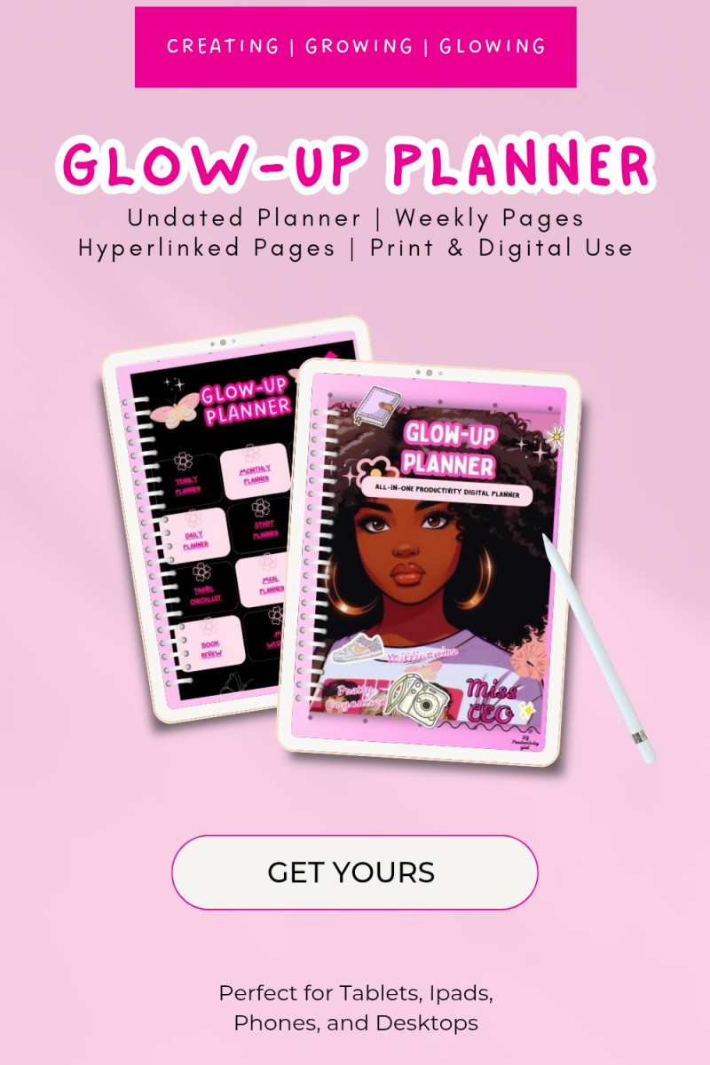 Buy The Glow Up Planner by Productivity Girl on Selar