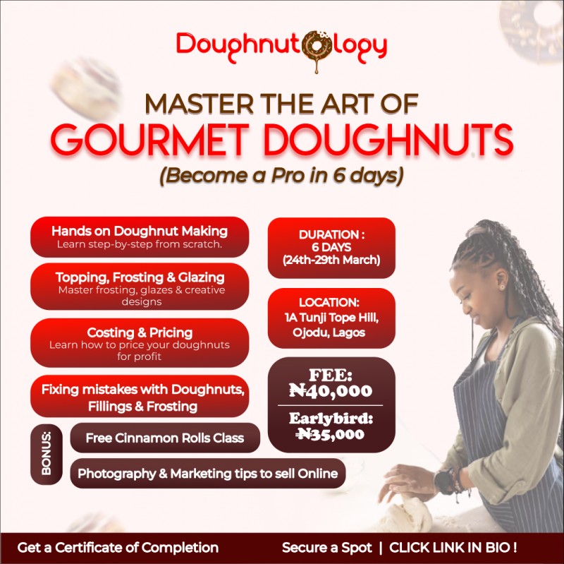 Buy ONSITE GOURMET DOUGHNUTS MAKING CLASS by Doughnutology Nigeria on Selar
