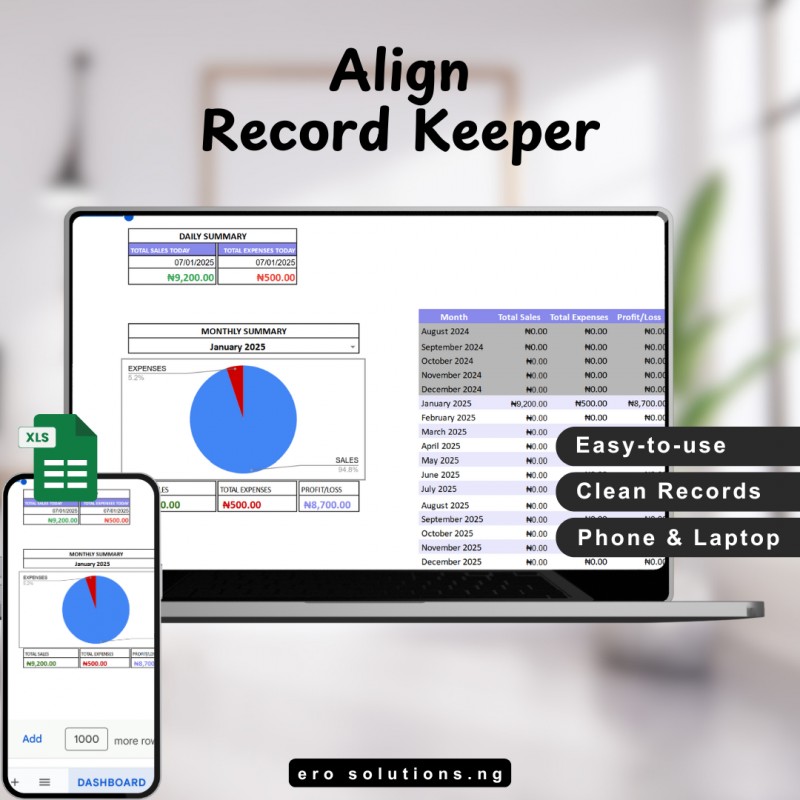 Buy Align Record Keeper by Ebosetale Racheal on Selar