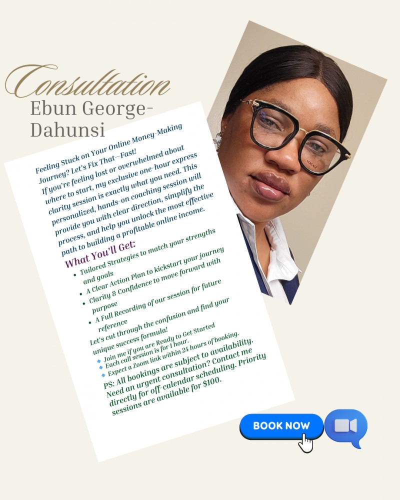 Buy One-on-One (One Hour Consultation) by Ebun George-Dahunsi on Selar