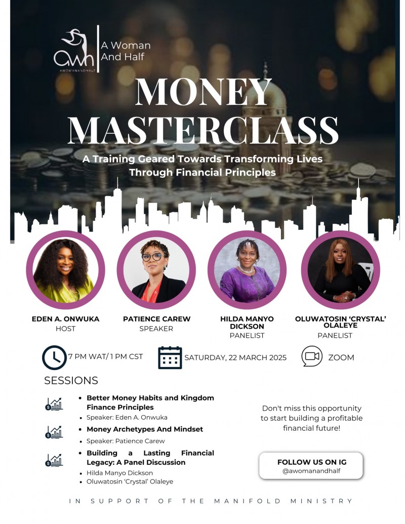 Buy MONEY MASTERCLASS 2025 REPLAY by Eden A. Onwuka- A Woman And Half ...