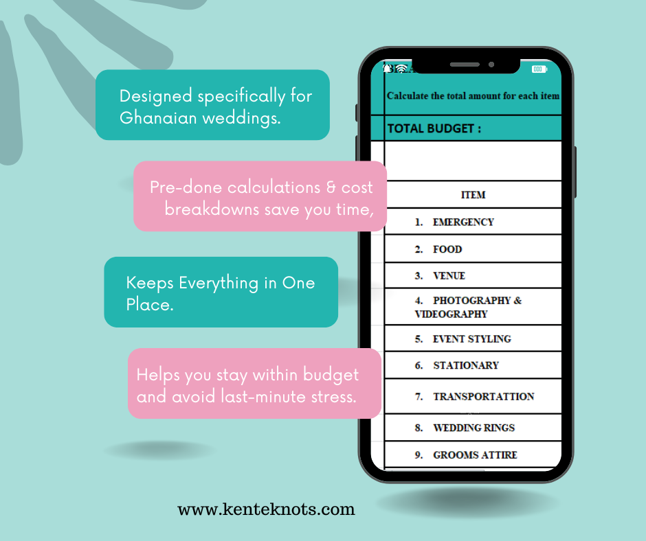 Buy Ghanaian Wedding Planning Template Tracker(EXCEL SHEETS) by EDNA K ...