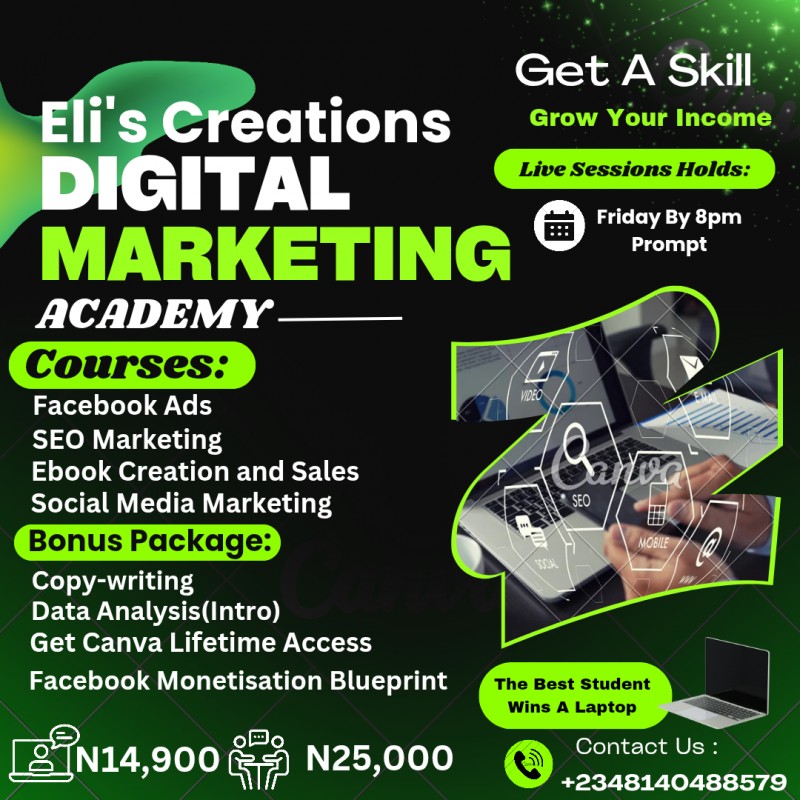 Buy Eli's Creations Digital Marketing Academy Courses. by Eli Bipialaka on Selar