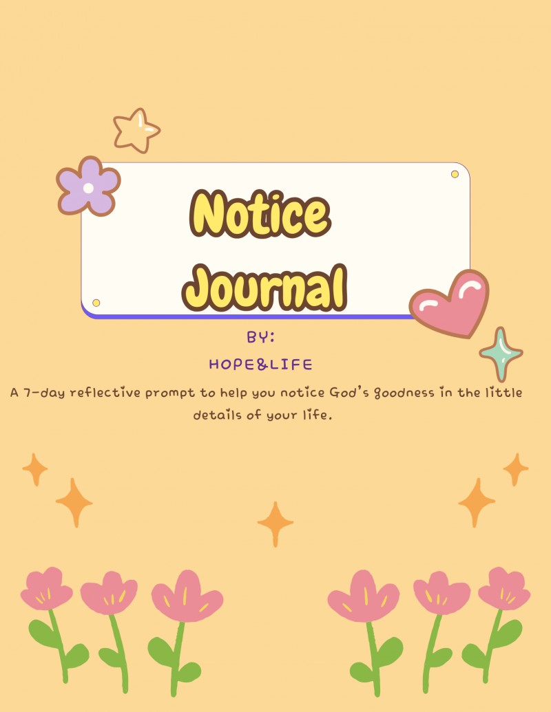Buy Notice Journal: A 7-day reflective prompt to help you notice God's ...