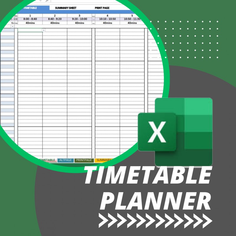 Buy Ms Excel Based TimeTable Planner for Schools by Endie Garry on Selar