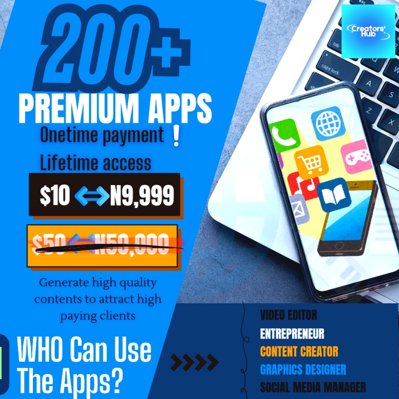 Buy 200+Premium Apps by Esther Aderinsola O on Selar