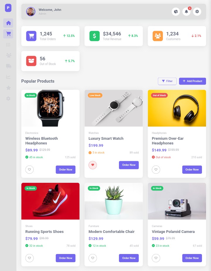 Buy E-shoping dashboard Template (E-commerce) by POWER ADMIN TECH on Selar