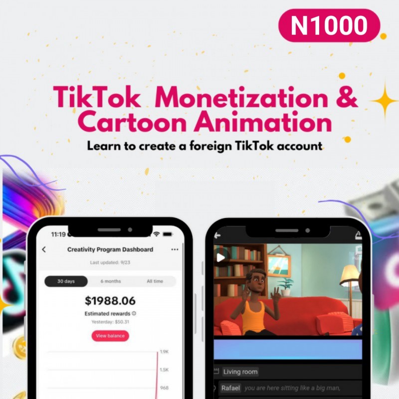 Buy Tiktok Monetization & Cartoon Animation Course by Afolabi Samuel on ...