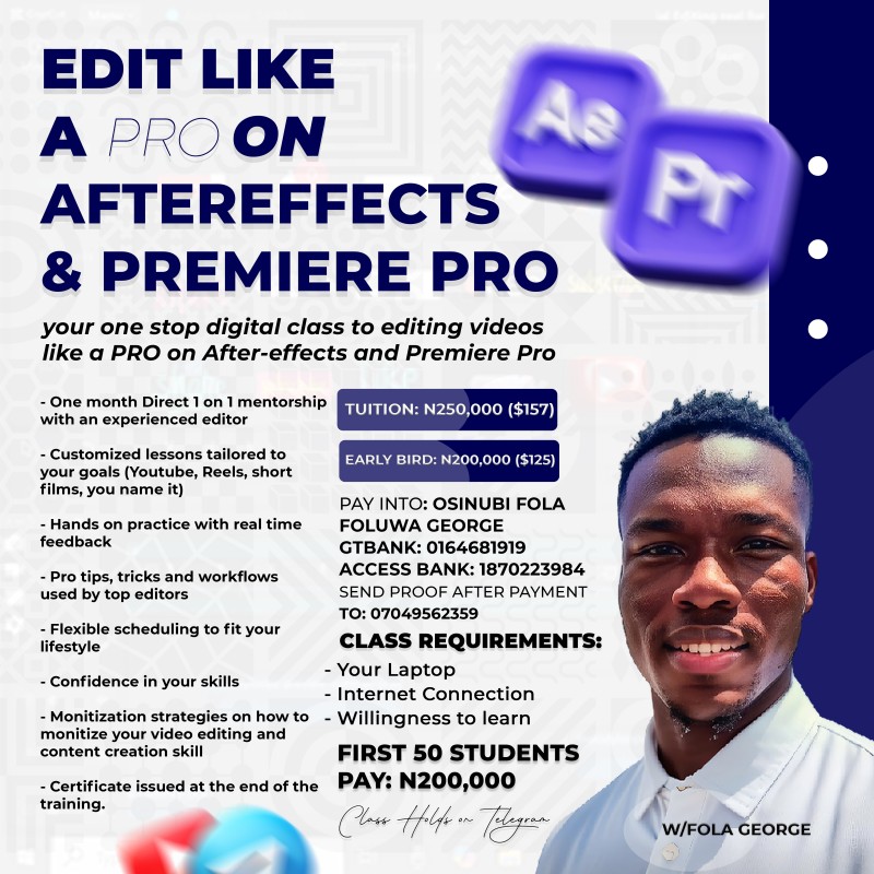 Buy Edit like a Pro on After effects and Premier Pro - One on One Class ...