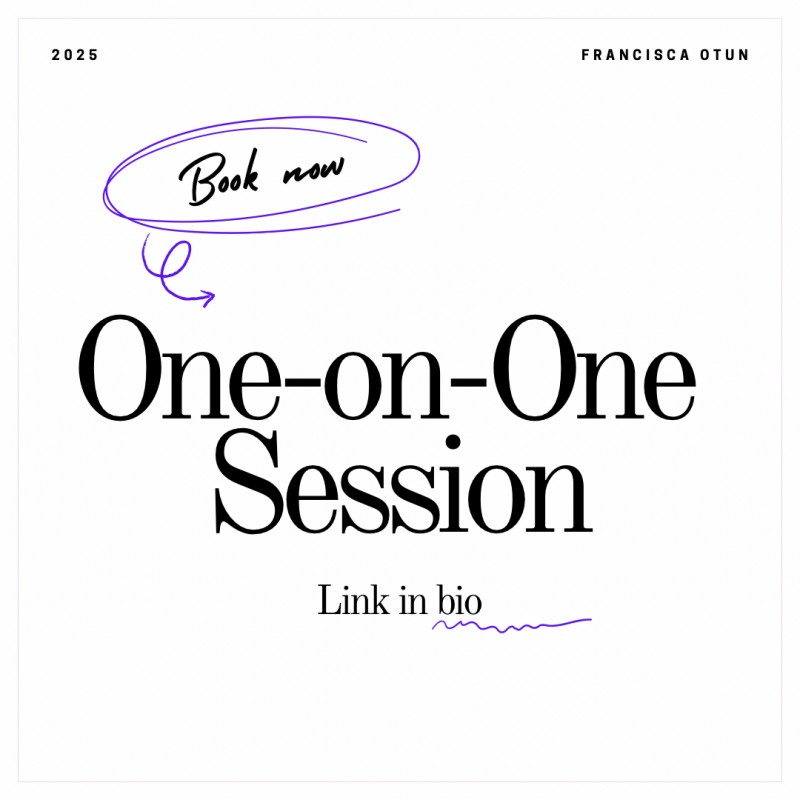 Buy One-on-one session by Francisca Otun on Selar