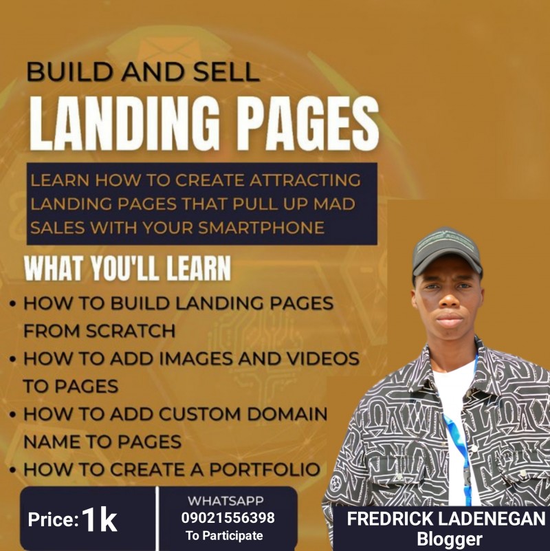 Buy LANDING PAGES AND PORTFOLIO COURSE by Fredrick Digitech on Selar