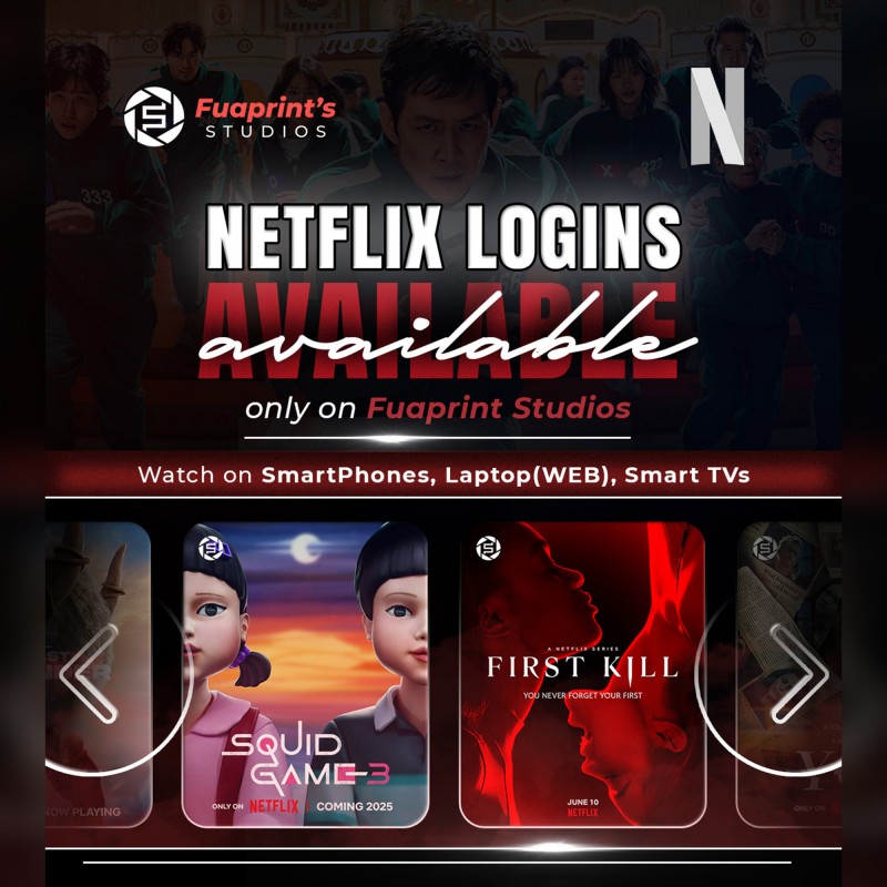 Subscribe Fuaprint Netflix Logins by Fuaprint Studios on Selar