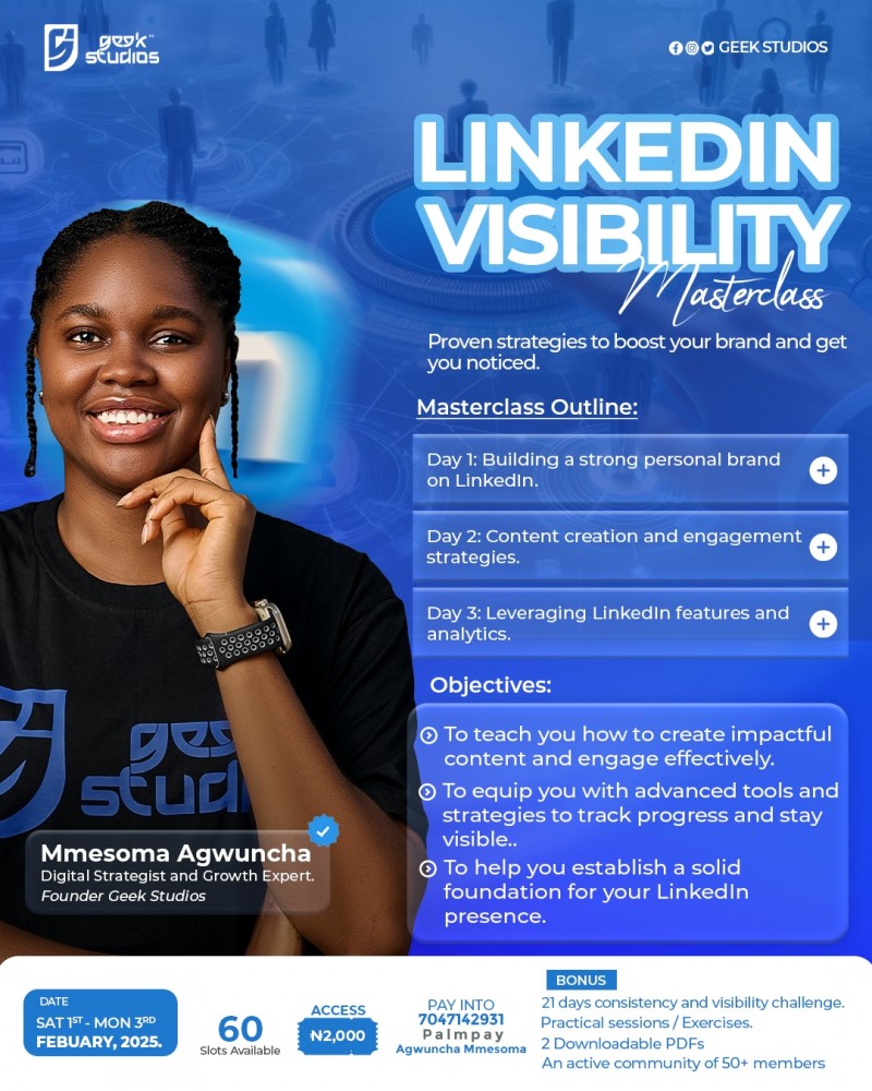 Buy LinkedIn Visibility Masterclass by Geek Studios on Selar