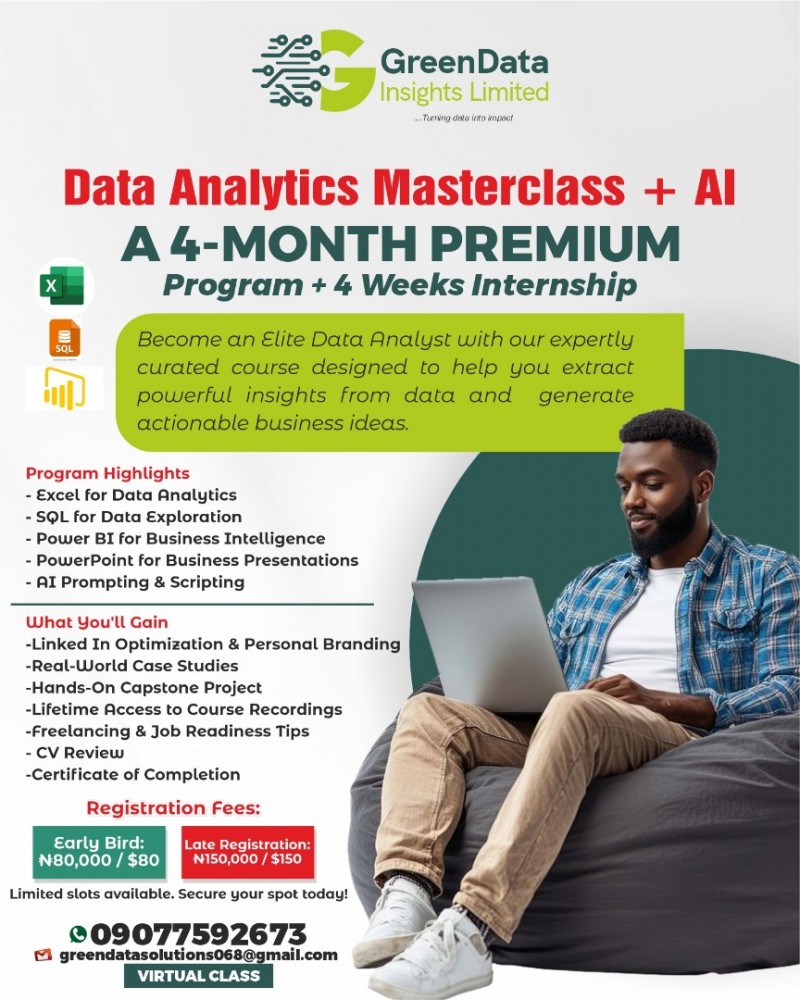 Buy DATA ANALYTICS MASTERCLASS + AI by GreenData Insights Limited on Selar