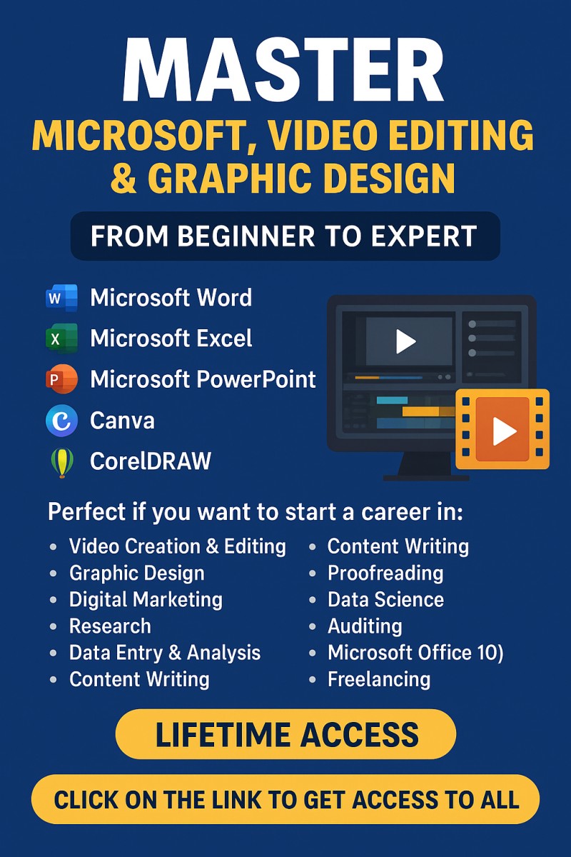 Buy MICROSOFT, VIDEO EDITING AND GRAPHICS DESIGN MASTERY COURSE. by ...