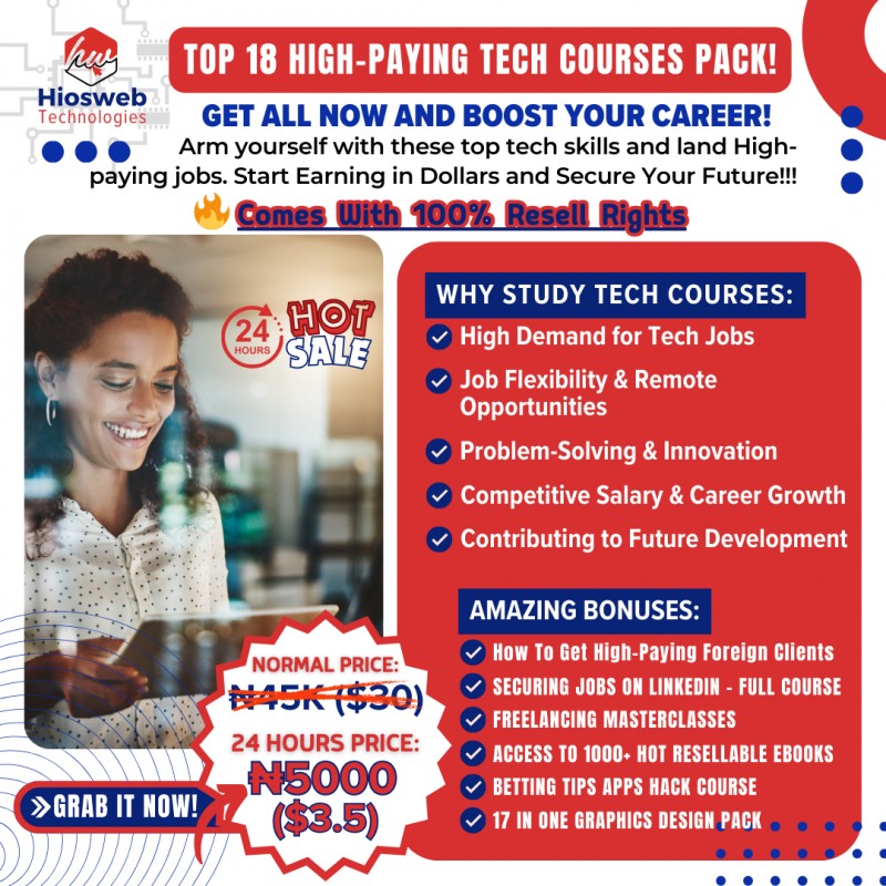 Buy TOP 18 HIGH-PAYING TECH COURSES PACK - SKILLS EMPLOYERS ARE ...