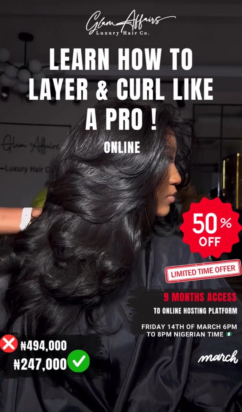 Buy LAYERS & CURLS (9 months aaccess) by GLAM AFFAIRS ACADEMY on Selar