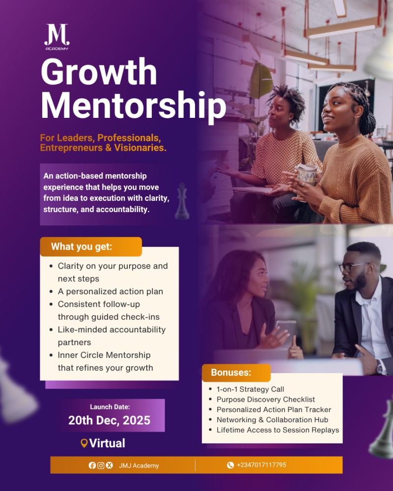 Buy GROWTH MENTORSHIP by JMJ Academy on Selar