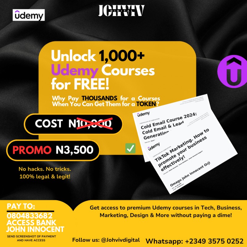 Buy 🚀 Unlock 1,000+ Udemy Courses for FREE & Start Earning in Dollars ...