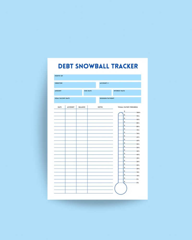Buy Debt Snowball Printable Tracker by Kal Finance on Selar