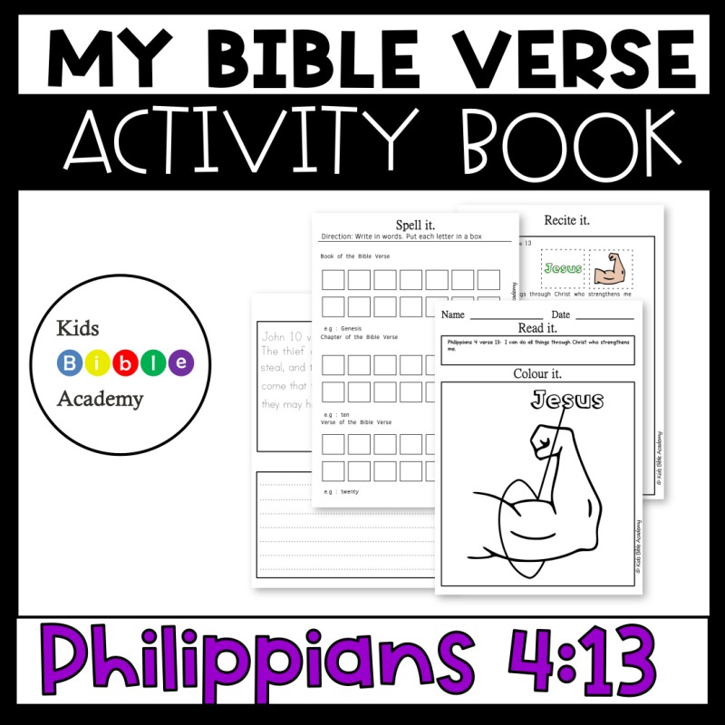 Buy Printable Philippians 4 verse 13 Bible Verse Activity Book, Bible ...