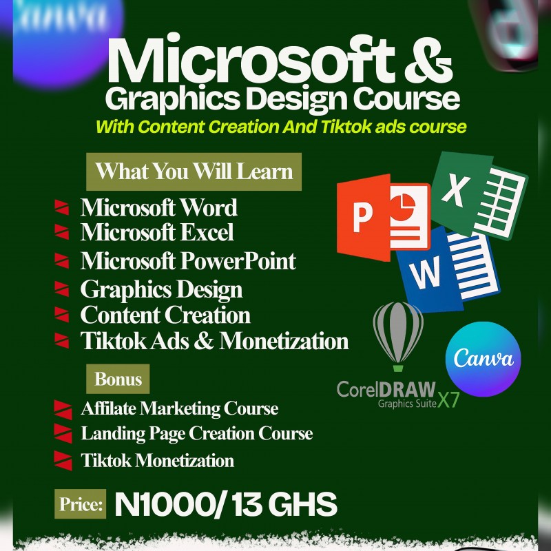 Buy Microsoft Office, Graphics Design, Content Creation and Tiktok ...
