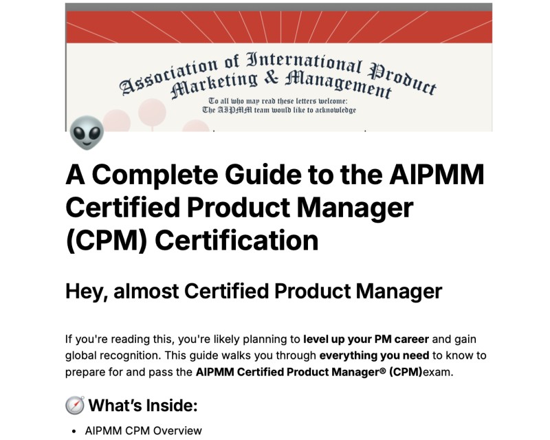 Get A PRODUCT MANAGER'S GUIDE TO THE AIPMM CPM CERTIFICATION by Korede ...