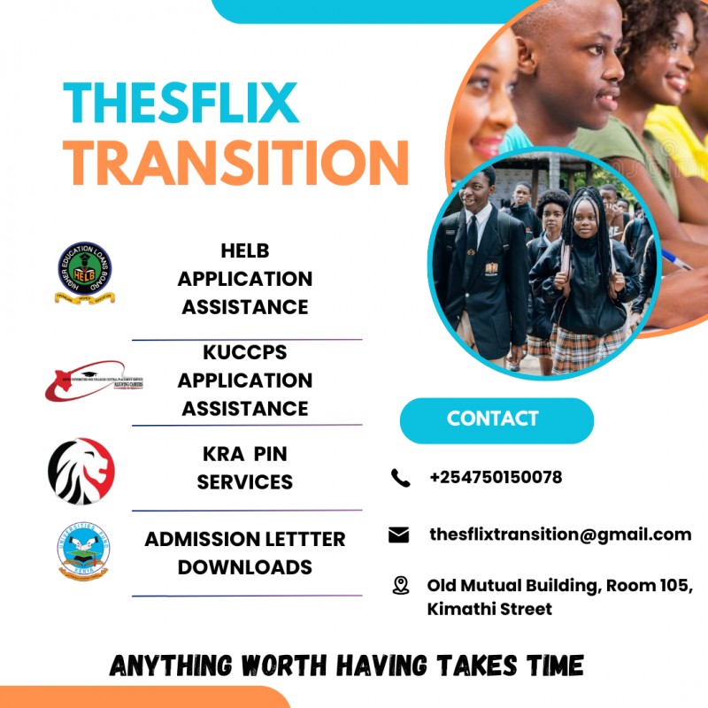 Buy THESFLIX TRANSITION SERVICES: KUCCPS APPLICATION, HELB APPLICATION ...