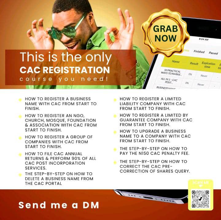 Buy CAC registration course by Liberty Jones on Selar