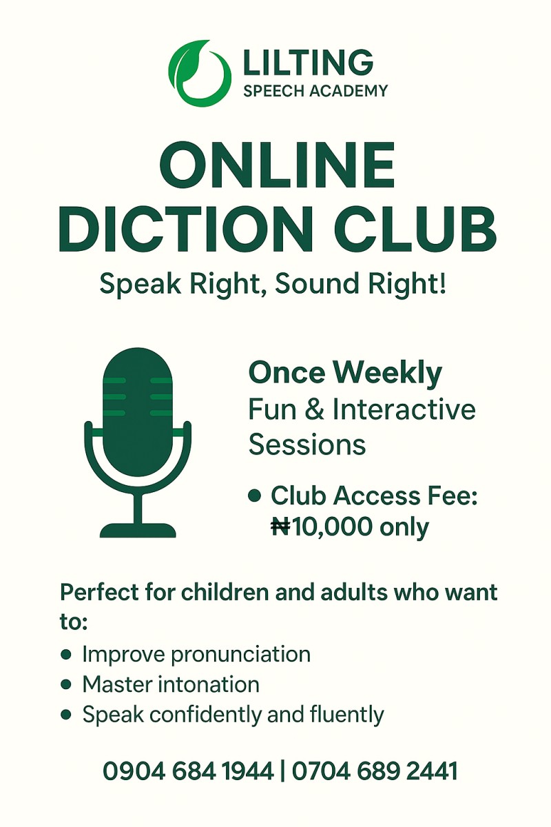Subscribe ONLINE DICTION CLUB by LILTING SPEECH ACADEMY on Selar