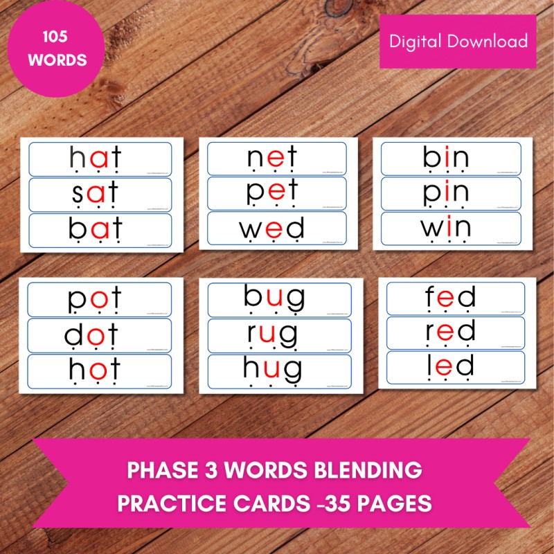 Buy CVC Blending Practice Cards – 108 Hands-On Cards to Help Young ...