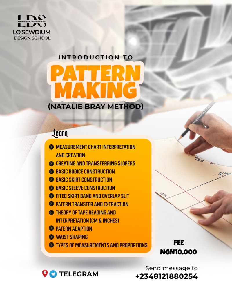 Buy Introduction To Pattern Making (Natalie Bray Method) by Lo’Sewdium Design School on Selar