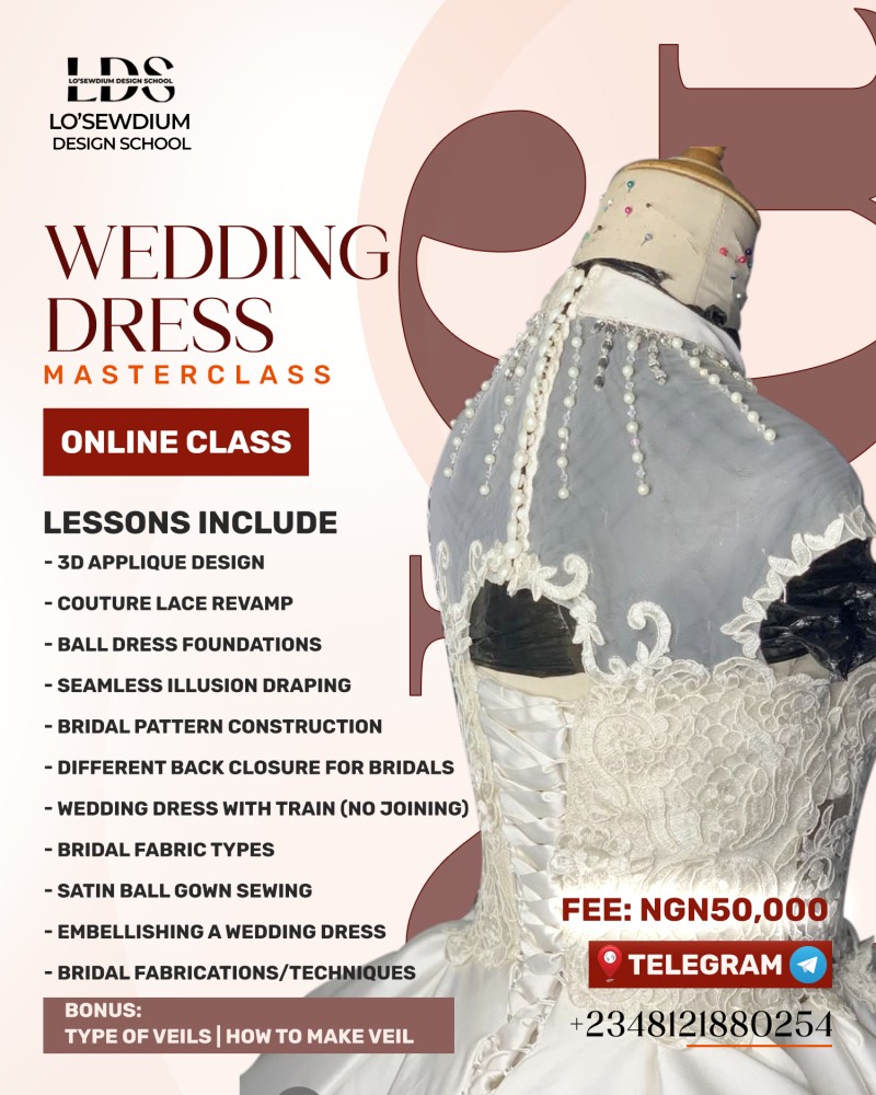 Buy Wedding Dress Masterclass by Lo’Sewdium Design School on Selar