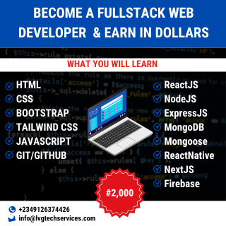 Buy Become a Fullstack web developer by LVG Technologies on Selar