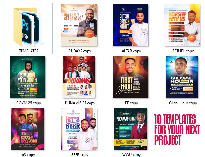 Buy 10 TEMPLATES FOR YOUR NEXT PROJECT by Micon Graphics on Selar