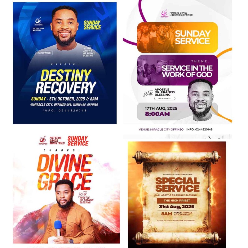 Buy 4 SUNDAY SERVICE FLYER TEMPLATE by Micon Graphics on Selar
