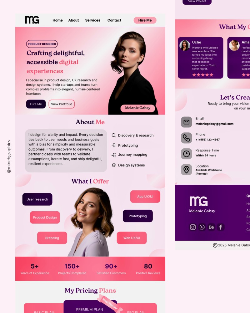 Buy One Page Portfolio Template by Minehgraphics Studio on Selar