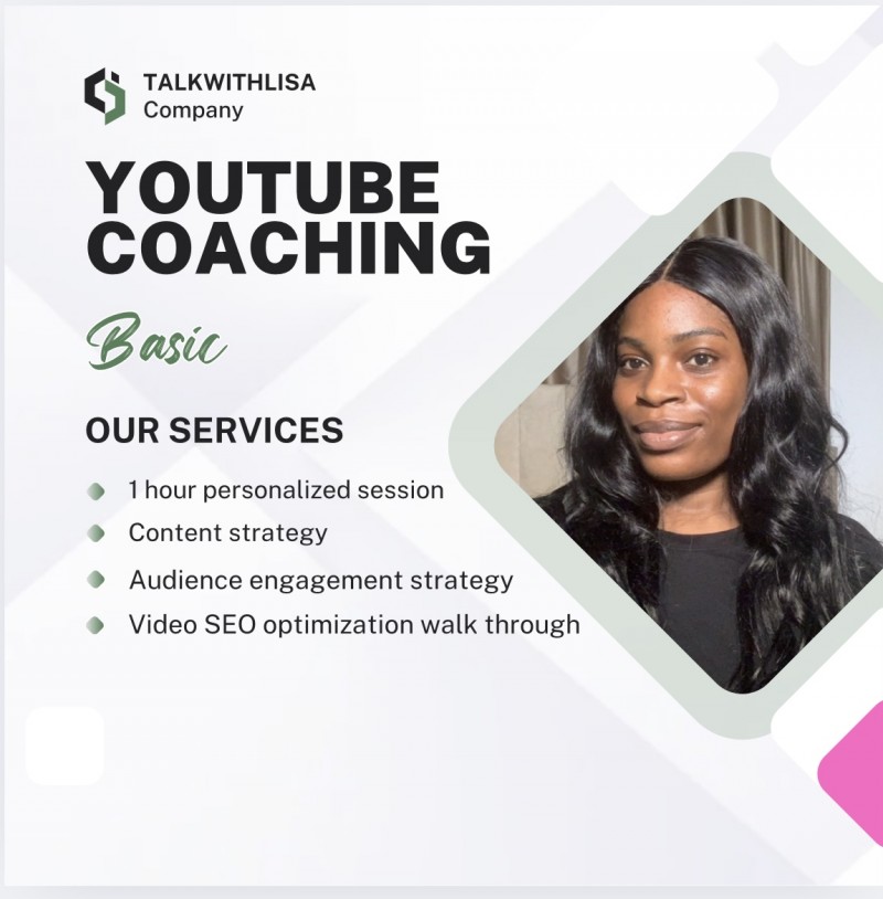 Buy YOUTUBE COACHING (YouTube growth mastery) by Talkwithlisa on Selar