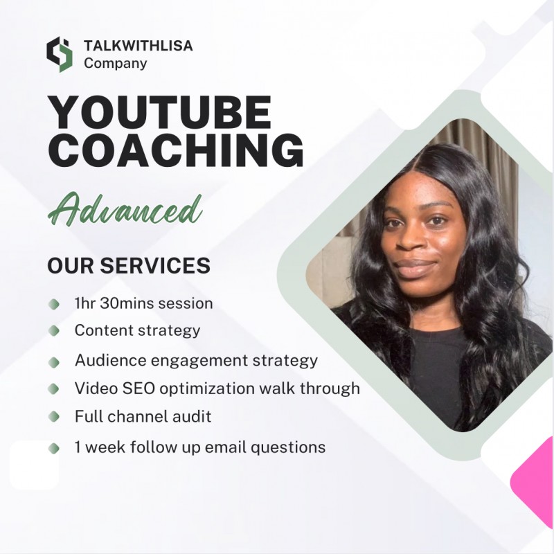 Buy YOUTUBE COACHING (YouTube growth mastery) by Talkwithlisa on Selar