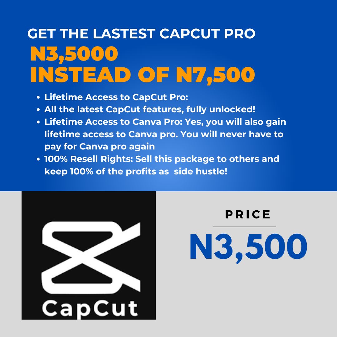 Buy GET CAPCUT PRO FOR LIFETIME by monisola onifade on Selar