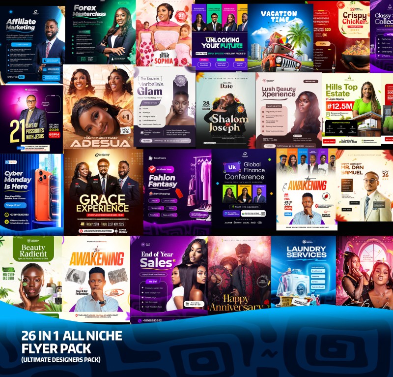 Buy 26-in-1 Ultimate Flyer Design Pack 🖌️ | 100% Editable PSD Templates ...