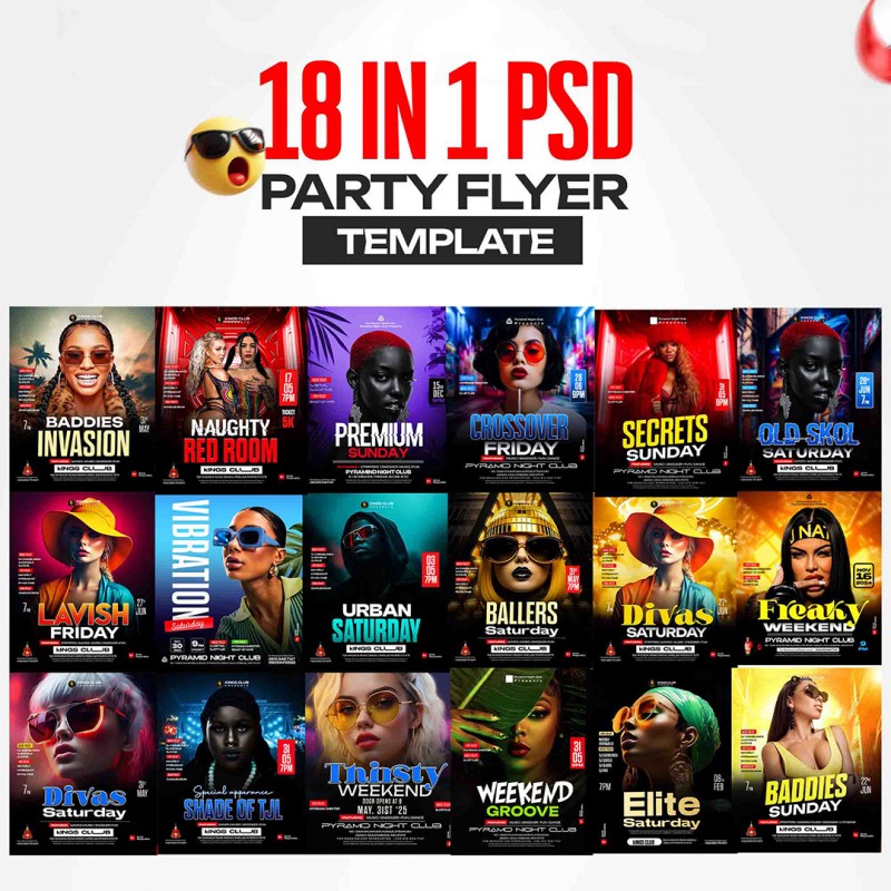 Buy 18-in-1 Editable Trending Party Social Media Flyer PSD Bundle for ...