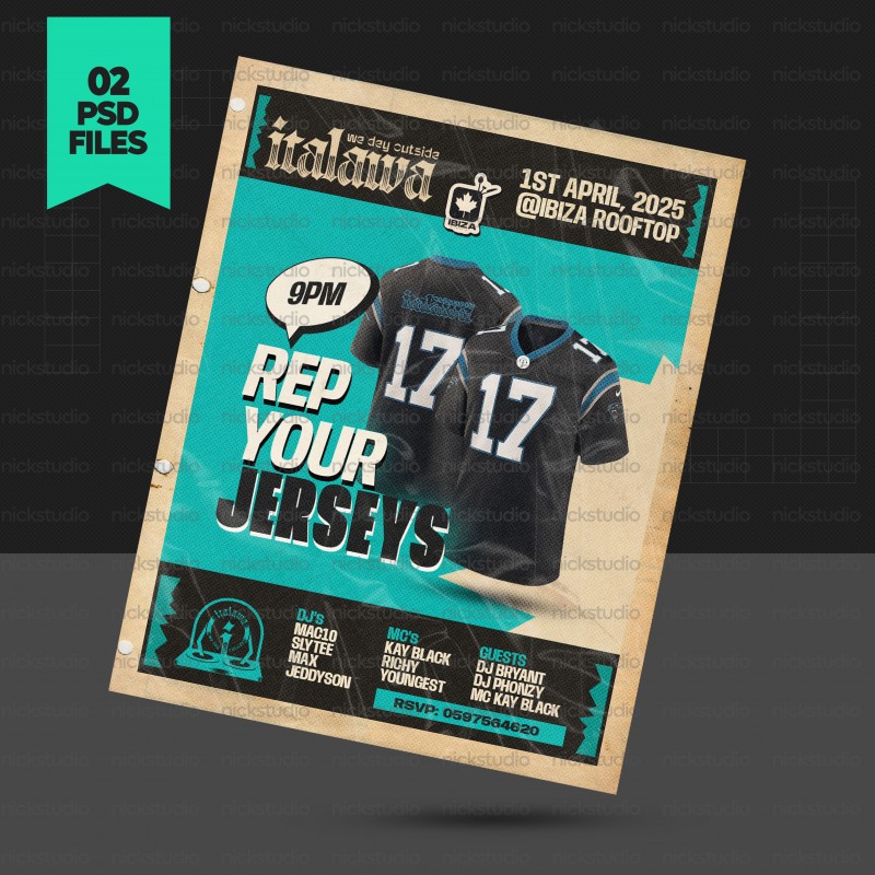 Buy Vintage Retro Rep Your Jersey Poster [2PSD FILES] by nickstudio™ on ...