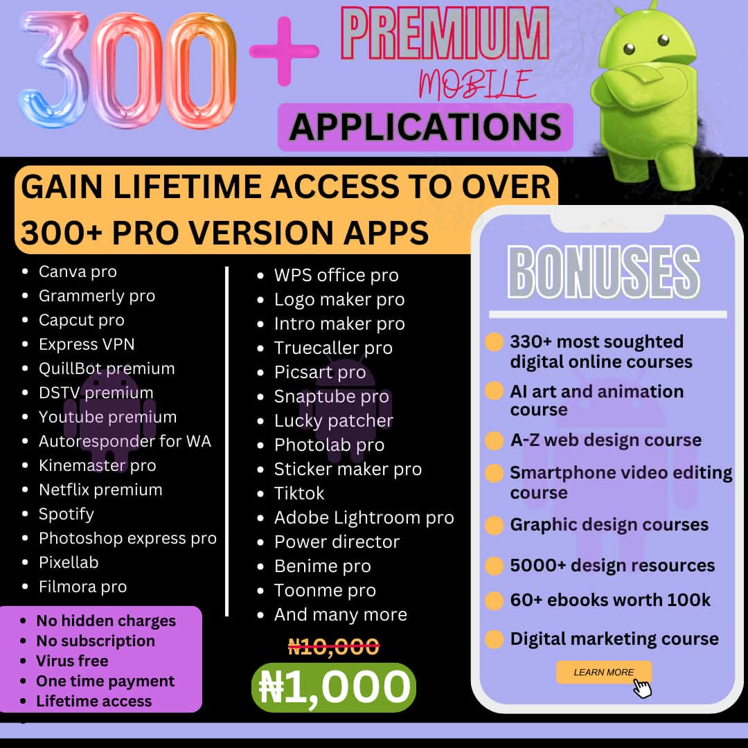 Buy 300+ premium mobile applications by Odia winner esose on Selar
