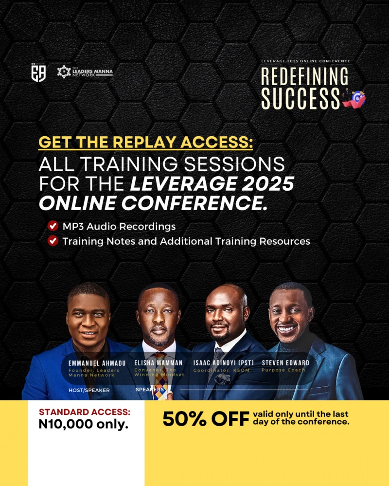 Buy [REPLAY ACCESS] LEVERAGE 2025 CONFERENCE: REDEFINING SUCCESS by Emmanuel A. Ahmadu on Selar