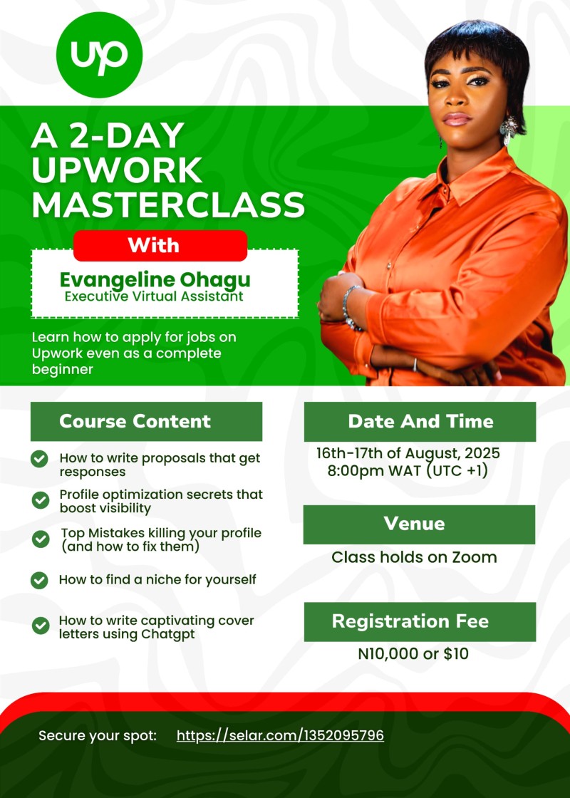 Buy Upwork Masterclass by Digital Eva by Ohagu Evangeline Tochukwu on Selar