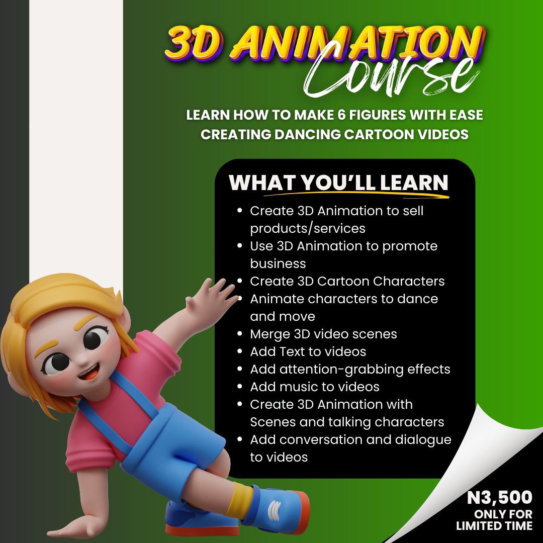 Buy 3D Animation Course by Ojini Amarachi on Selar