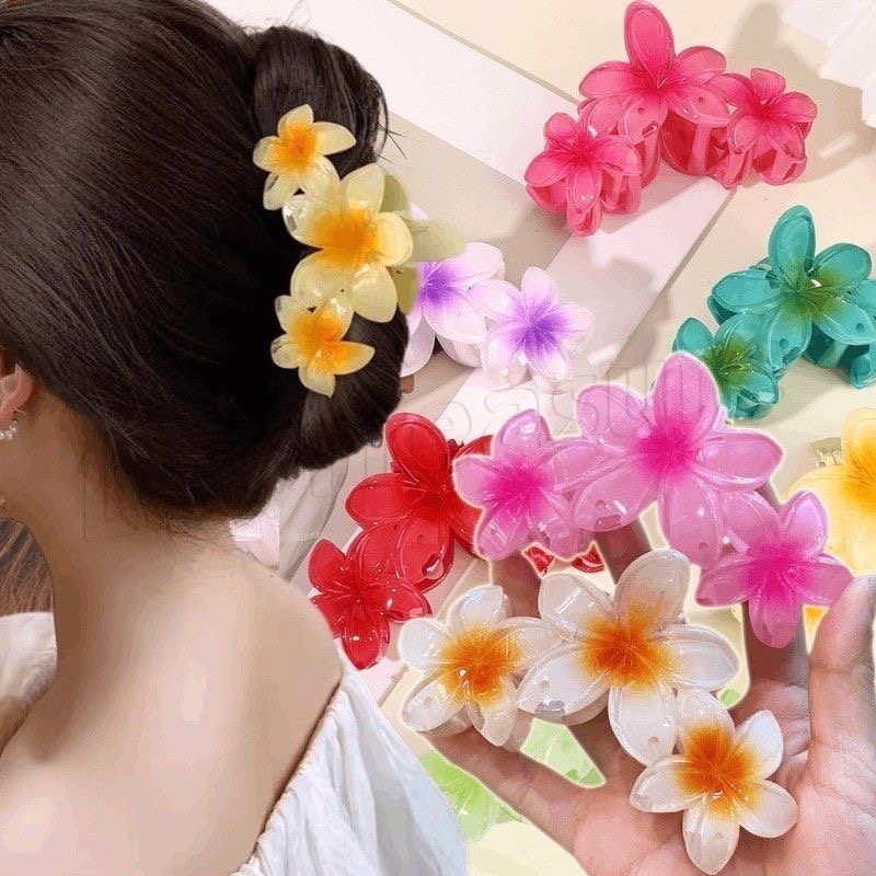 Buy Beach Style Small Size Plumeria Flower & Hair Claw Headpieces ...